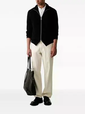 Marc O'polo Zip-up Ribbed-trim Cardigan