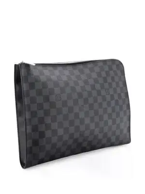 LOUIS VUITTON Zip Around Pochette Jour Damier Graphite Gm Clutch Bag