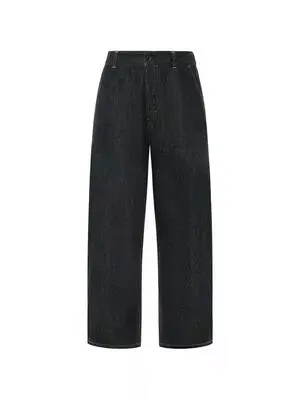 Studio Nicholson Contrast-stitch Wide-leg Jeans - Black
