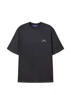 A-COLD-WALL* Logo-print Contrast-stitch T-shirt - Blue