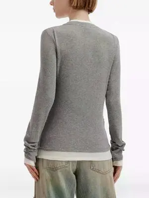 TOUT A COUP Layered-effect Ruched T-shirt