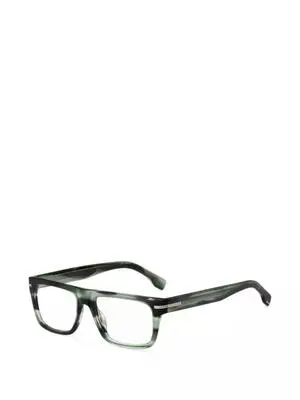 BOSS Rectangle-frame Glasses - Green