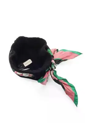 Gucci 2010s Double G Silk Scarf Beanie Hat