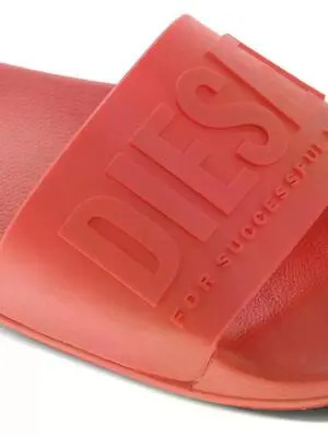 DIESEL® Sa-mayemi Embossed-logo Slides - Red