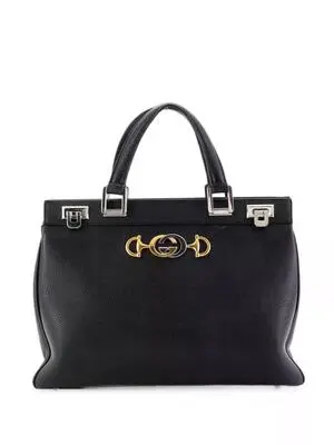 Gucci Zumi Top Handle Bag Leather Medium Satchel