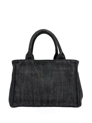 Prada 2013-2026 Small Denim Canapa Logo Tote Satchel