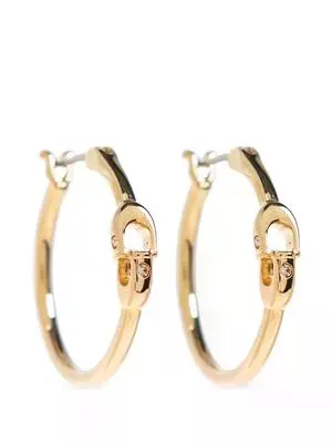 COACH Crystal-embellished Hoop Earrings - Gold