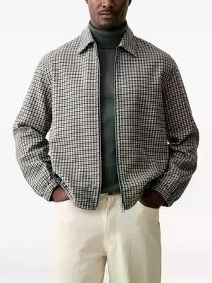 Marc O'polo Check-print Zip-up Jacket - Neutrals
