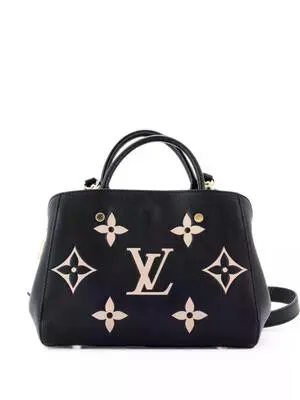 LOUIS VUITTON Montaigne Handbag Bicolor Monogram Empreinte Giant Bb Satchel - Black