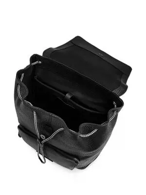 THE BRIDGE Pebbled Leather Flap Backpack