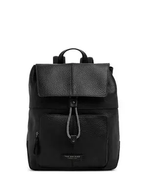 THE BRIDGE Pebbled Leather Flap Backpack - Black