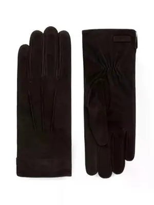 Marc O'polo Suede-finish Logo-patch Gloves - Brown