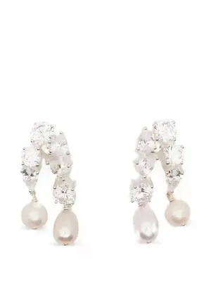 Completedworks Cascading Pearl And Zirconia Drop Earrings - Silver