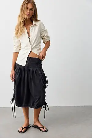 We The Free Nightshade Knit Midi Skirt At - Black