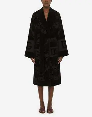 Dolce & Gabbana Bath Robe In Terry Cotton Jacquard Monochrome Bathrobes - Multicolor