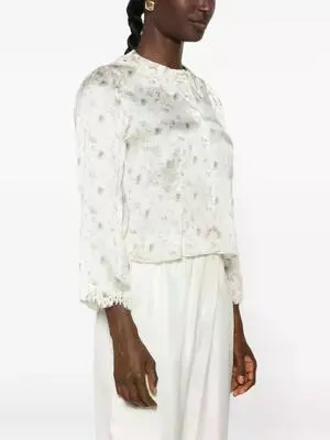 DÔEN Elianne Floral-print Lace-trim Top