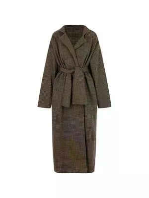 DANIELA GREGIS Houndstooth-wool Sash-waist Coat