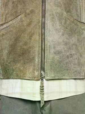 ZIGGY CHEN Faded-effect Leather Jacket
