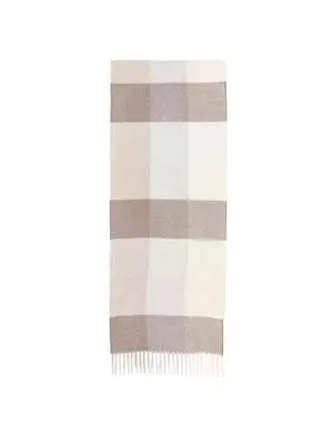 LARDINI Check-pattern Fringed Scarf - Neutrals