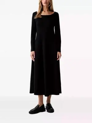 Marc O'polo Long-sleeve Jersey Midi Dress - Black