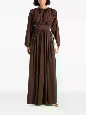 Manière De Voir Detachable-sleeves Maxi Dress - Brown