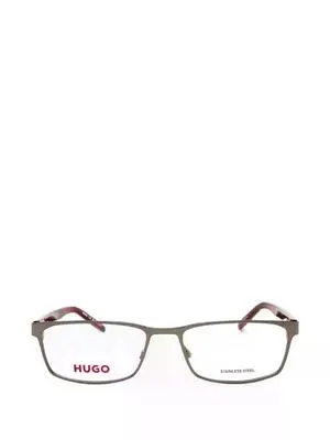 Hugo Rectangle-frame Glasses - Silver