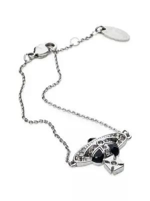 VIVIENNE WESTWOOD New Diamante Heart Crystal-embellished Bracelet - Silver