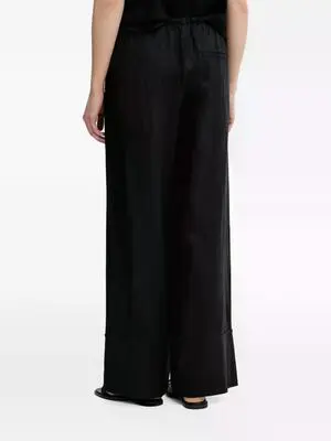 BENETTON Drawstring-waist Linen Trousers - Black
