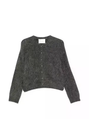 Soft Goat Brushed-knit Alpaca Cardigan - Grey