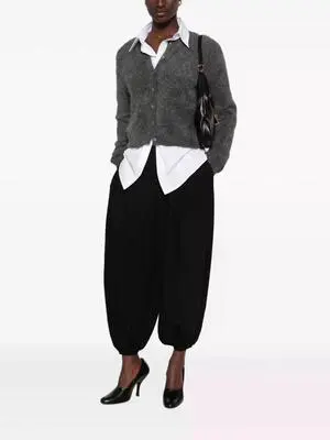 Soft Goat Brushed-knit Alpaca Cardigan - Grey