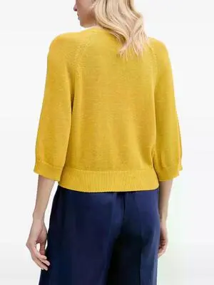 BENETTON Raglan-sleeve Ribbed-trim Sweater - Yellow