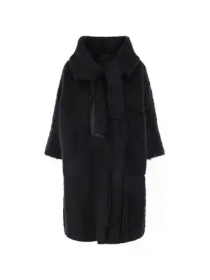 DANIELA GREGIS Removable-scarf Crew-neck Coat