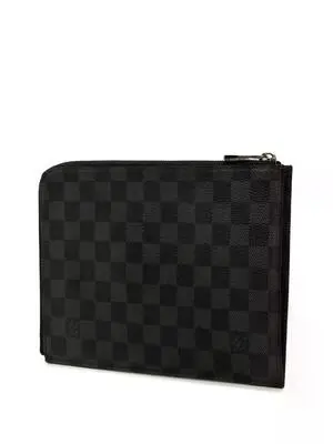 LOUIS VUITTON 2016 Damier Graphite Pochette Jour Pm Clutch Bag