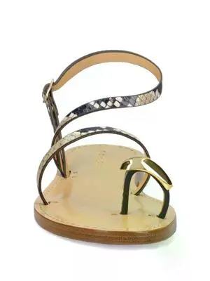 AMANU Nairobi Snakeskin-effect Sandals