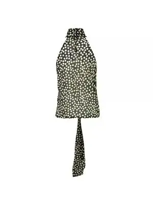 FRANCOISE PINTON - PARIS Polka Dot-print Halterneck Top