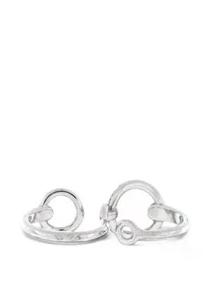 Hermès Filet D'or Double 18k White Gold With Diamonds Large Ring
