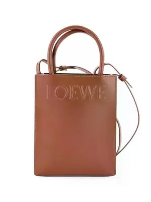 Loewe Standard A5 Convertible Leather Tote Bag - Brown