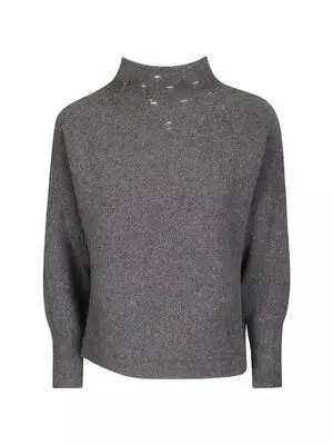 ARCHIVIO B Distressed Bouclé Sweater - Grey