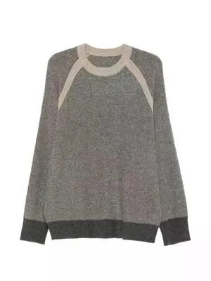 ZIGGY CHEN Raglan-sleeve Button-slit Sweater - Grey