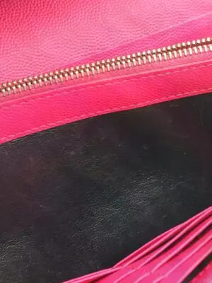 Saint Laurent 2000s Cassandra Chain Wallet - Pink