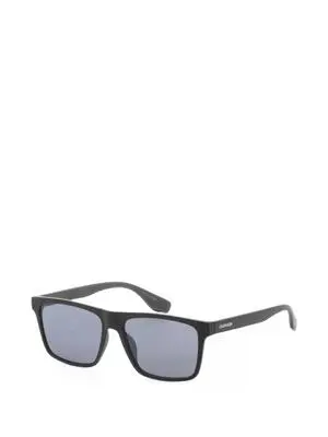 Calvin Klein Matte Rectangle-frame Sunglasses - Black