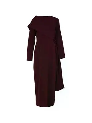 LOODYANA Pleated Wrap-around Maxi Dress