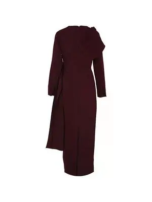 LOODYANA Pleated Wrap-around Maxi Dress