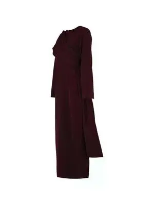 LOODYANA Pleated Wrap-around Maxi Dress