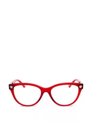 Versace Medusa Oval-frame Glasses - Red