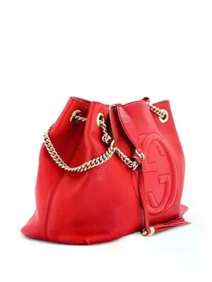 Gucci Soho Chain Strap Leather Medium Shoulder Bag - Red
