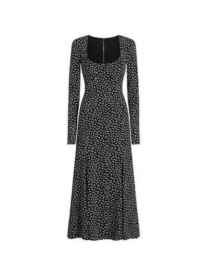 Dolce & Gabbana Leaf-print Charmeuse Dress
