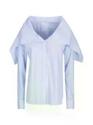 7 For All Mankind Off-shoulder Poplin Shirt