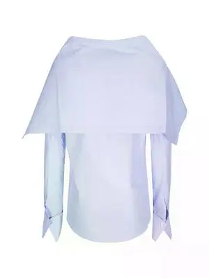 7 For All Mankind Off-shoulder Poplin Shirt