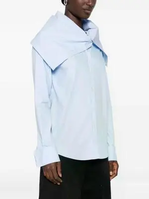 7 For All Mankind Off-shoulder Poplin Shirt